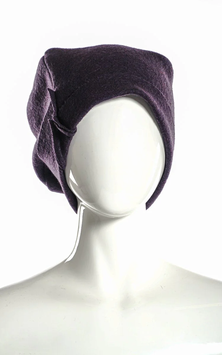 BOILED WOOL PERSIMMON HAT - wb1884-prp - – Mieko Mintz US Retail