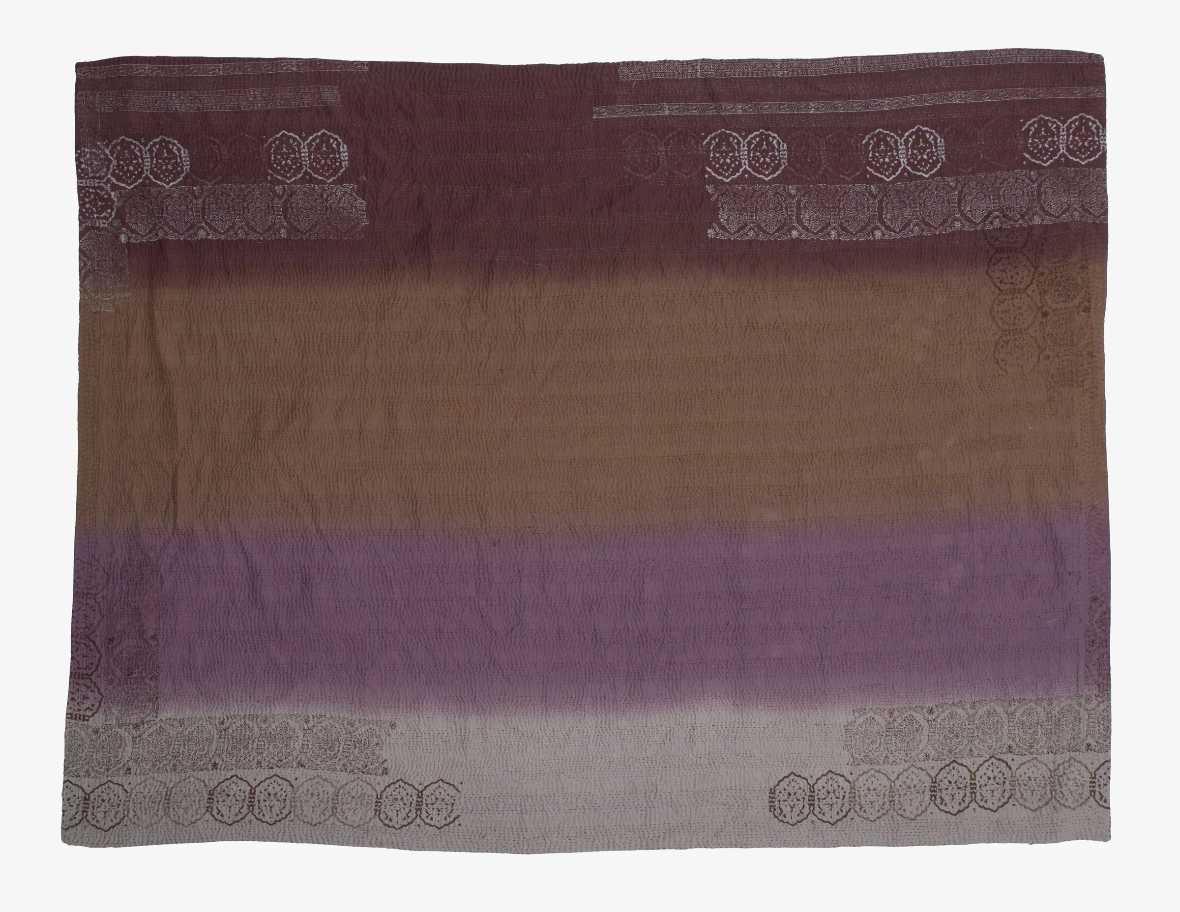 Vintage Fray Patch & Ombre Kantha Throw -Chocolate - – Mieko Mintz US ...